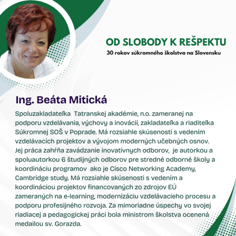 Ing. Beáta MITICKÁ | Asociácia súkromných škôl a školských zariadení